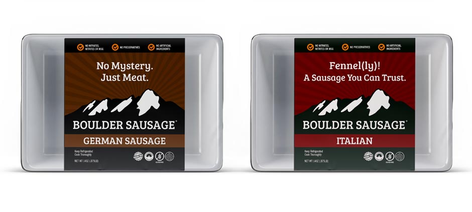 Packaging Design for Boulder Sausage - Cloudburst Design